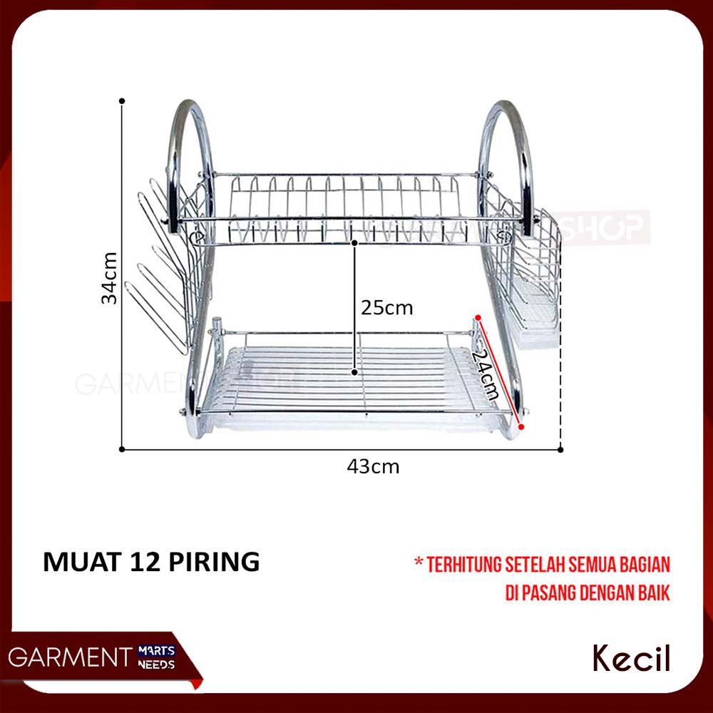 Jual Rak Piring Stainless 2 Susun Anti Karat Peralatan Dapur Besar ...