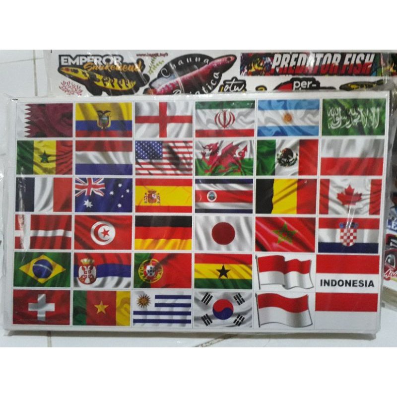 Jual STIKER LEMBAR BENDERA PIALA DUNIA | Shopee Indonesia