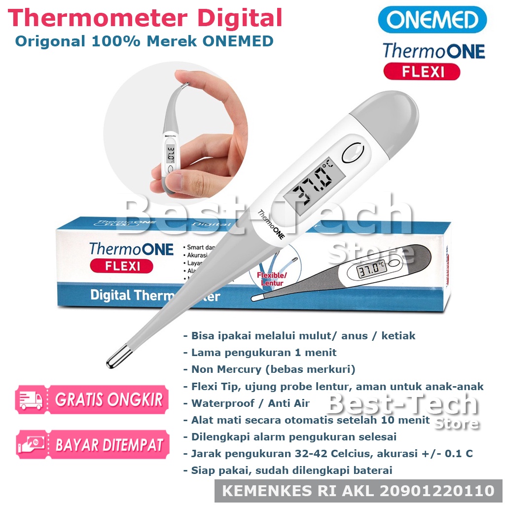 Jual ONEMED - Termometer Digital Ketiak FLEXI HK902 | Thermometer ...