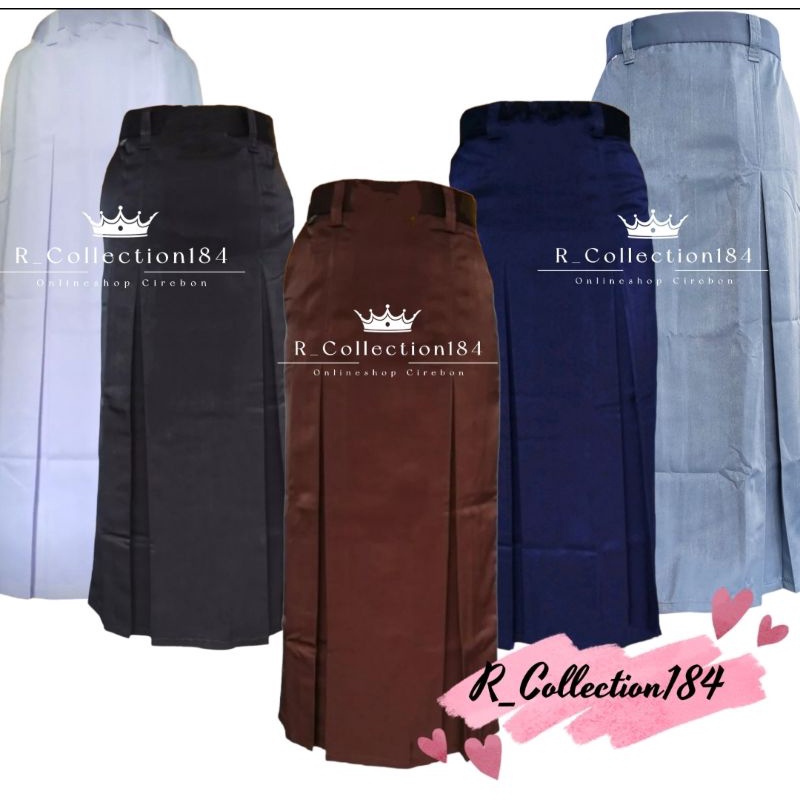 Jual Rok SPAN BELAH DUA Sekolah Kerja Putih Hitam Biru SMP Abu SMA/SMK ...