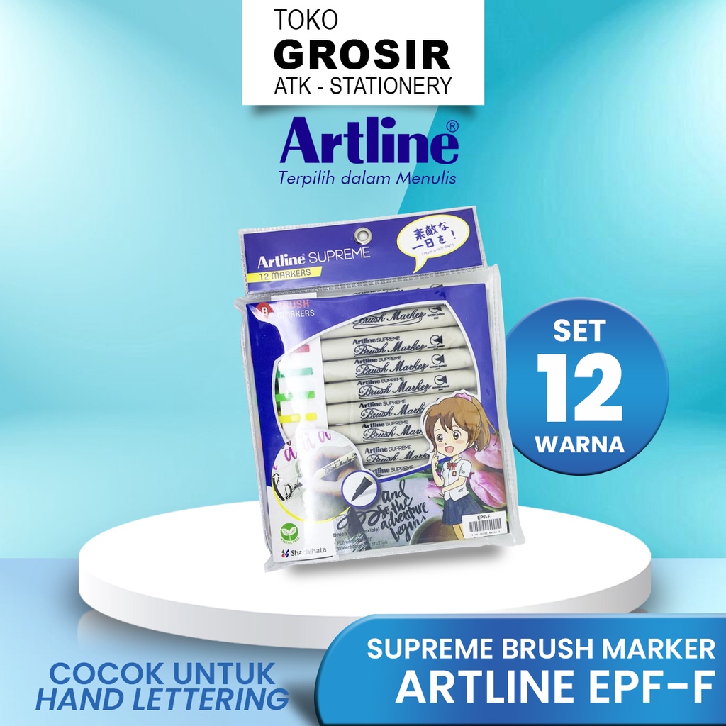 Jual ARTLINE Brush Pen Pena Kuas Warna Spidol Kaligrafi Brushpen Art ...