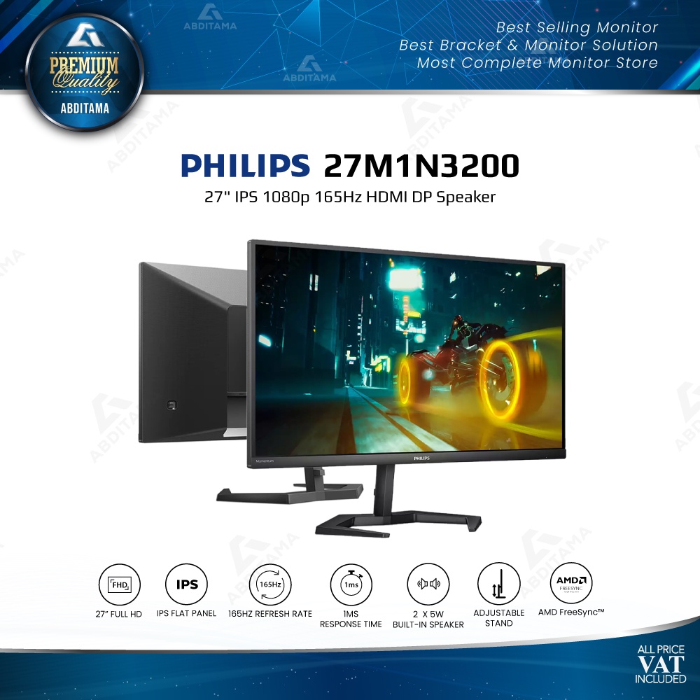 Jual Monitor LED Philips 27M1N3200 27" IPS 1080p 165Hz HDMI DP Speaker ...