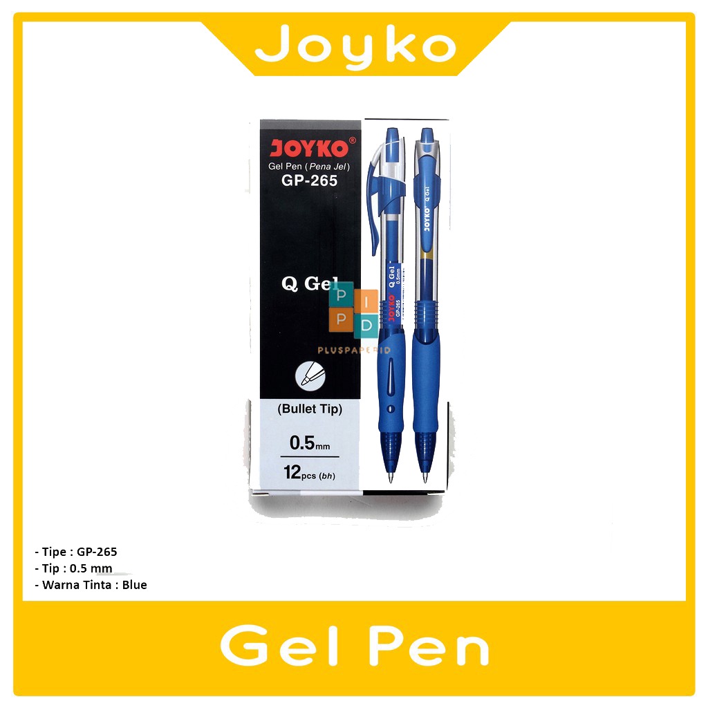 Jual JOYKO - Pulpen Gel GP-265 Q-Gel 0.5mm Biru - Pcs | Shopee Indonesia