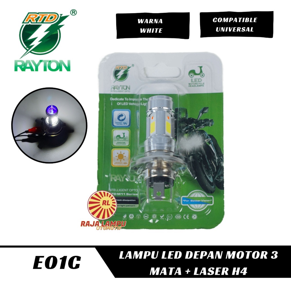 Jual Lampu Depan LED RTD E01C-H4 DRL 30W RAYTON HEADLAMP E01C KAKI ...