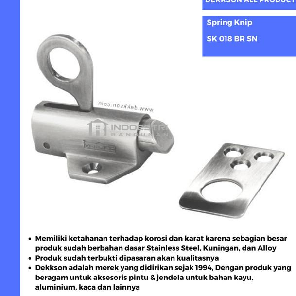 Jual Spring Knip Dekkson SK 018 BR SN / Grendel Jendela Dekkson SK 018 ...