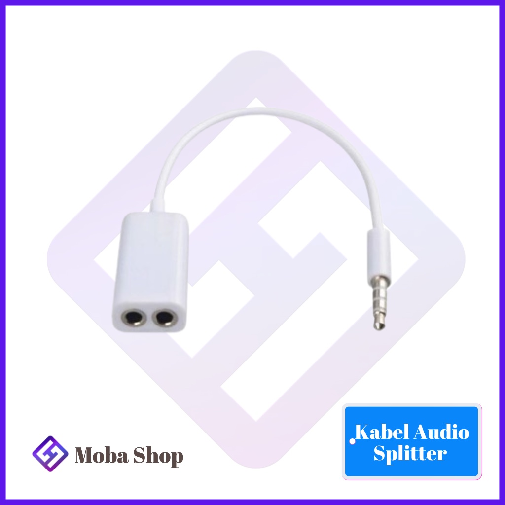Jual Kabel Audio Splitter 2in1 Jack 3.5mm Cable 2 in 1 Adapter | Shopee ...