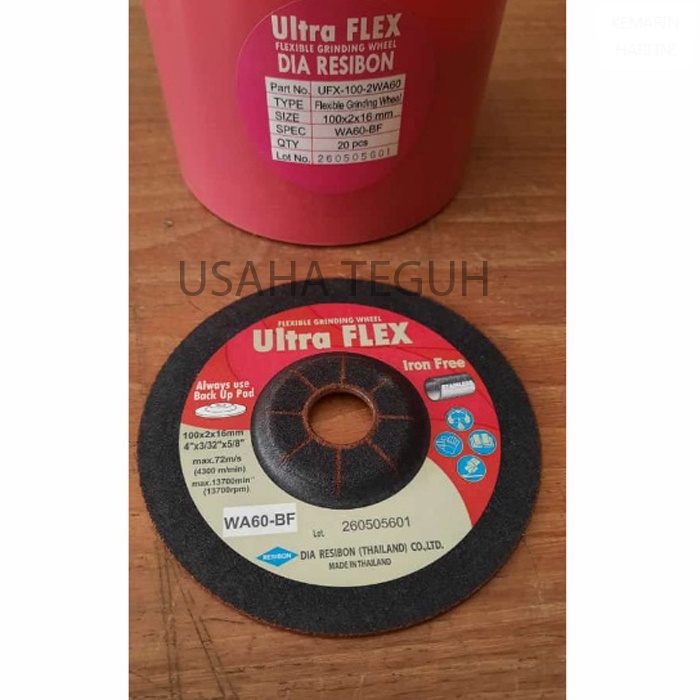 Jual Batu Mata Gerinda Poles Besi 4" WA60-BF 100x2x16mm Ultra Flex | Shopee Indonesia