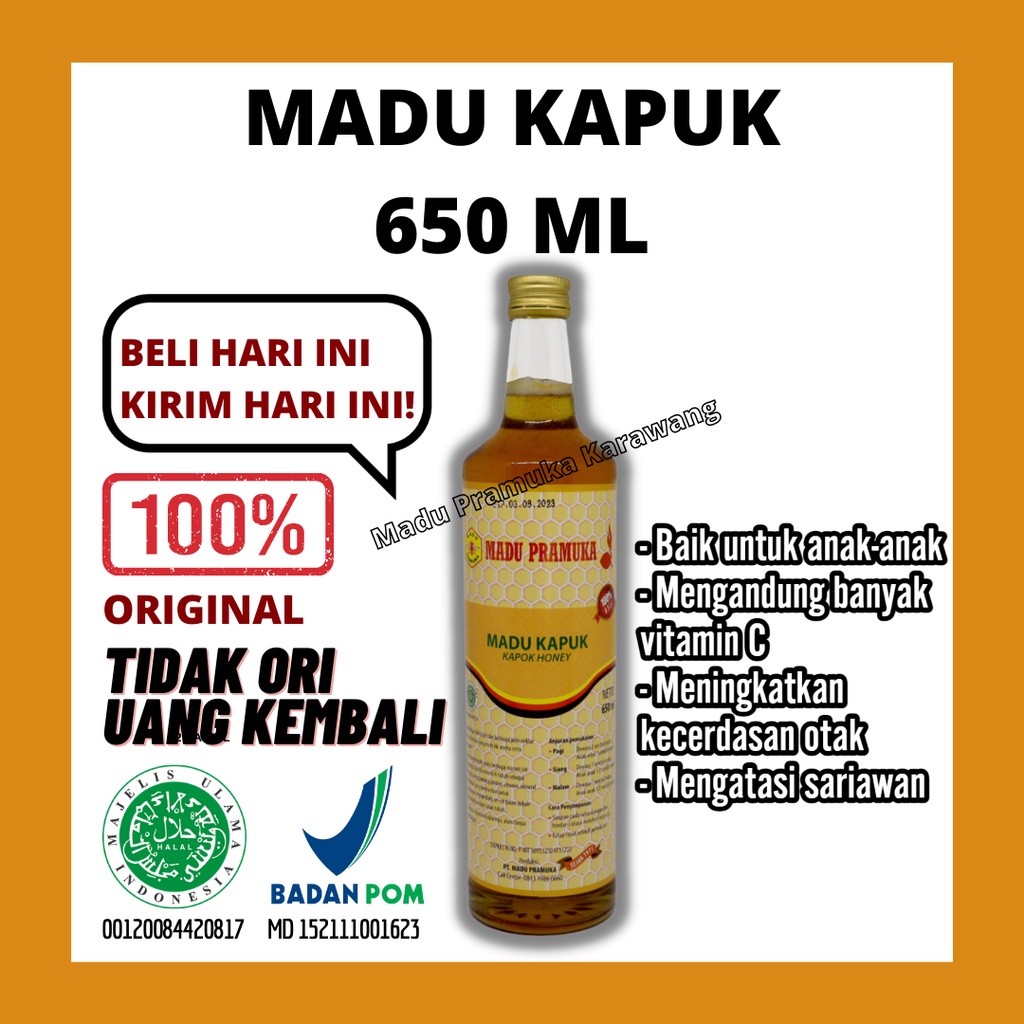 Jual MADU ASLI MADU ORIGINAL MADU PRAMUKA KAPUK 650 ML | Shopee Indonesia