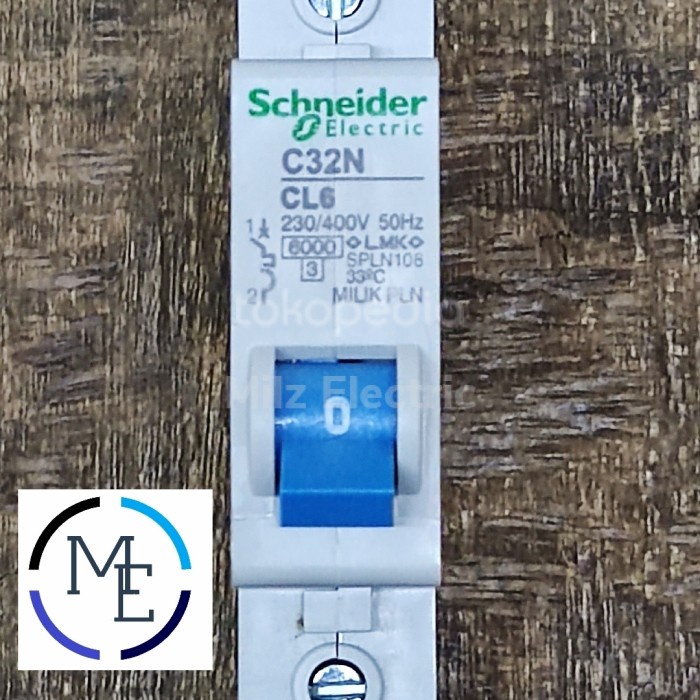 Jual Safety Nama Produk : Schneider Mcb Pln Kepala Biru C32N 1P 6A ...
