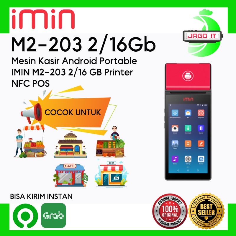 Jual Mesin Kasir Android Portable iMin M2 203 RAM 2/16GB 4G LTE | Shopee Indonesia