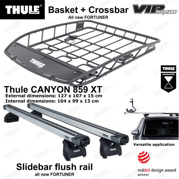 Jual Thule basket CANYON 859 XT + Roof rack SLIDEBAR FORTUNER PAJERO ...