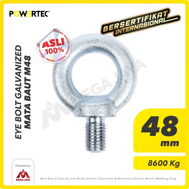 Jual POWERTEC Eye Bolt / Mata Baut Galvanized M48 | Shopee Indonesia