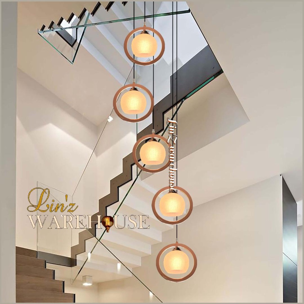 Jual Lampu gantung void MODERN ROSE GOLD 5 ARMS pendant light | Shopee ...
