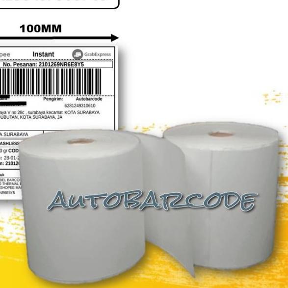 Jual LABEL THERMAL 100x150 ISI 500 PCS KERTAS STICKER LABEL RESI ...
