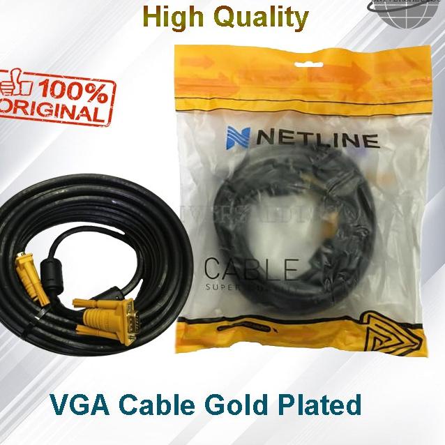 Jual Kabel VGA 10M NETLINE Gold Plated M-M High Quality | Shopee Indonesia