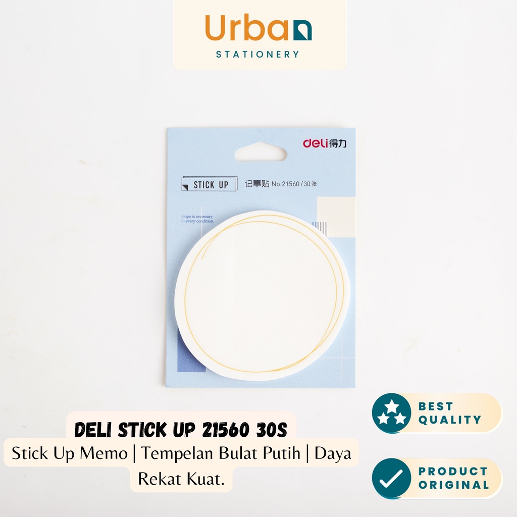 Jual Deli Sticky Notes Berwarna dan Bermotif Tempel Bulat Putih 21560 ...
