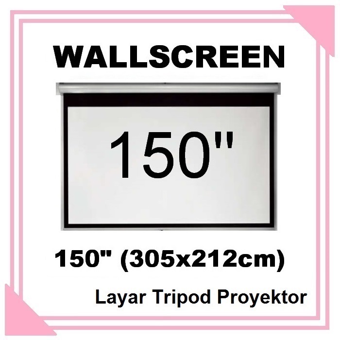 Jual Layar Proyektor Manual 150 Inch Layar Dinding Gantung Wallscreen ...