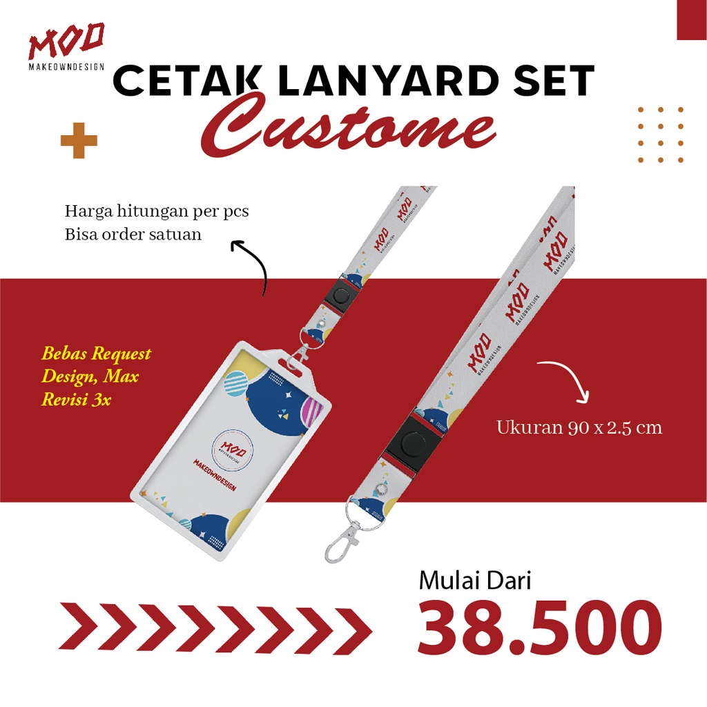 Jual CUSTOM LANYARD SET | ID CARD | CASE ID CARD | LANYARD | TALI ID ...