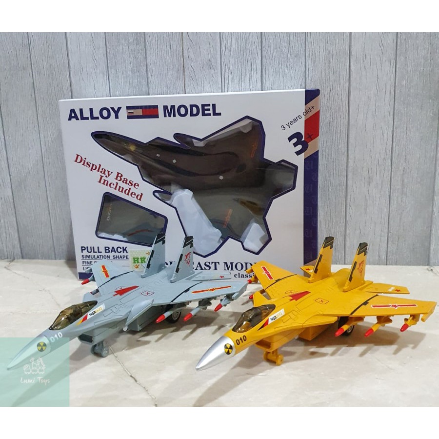 Jual Mainan Diecast Pesawat Tempur Airplane Pullback Light And Sound ...