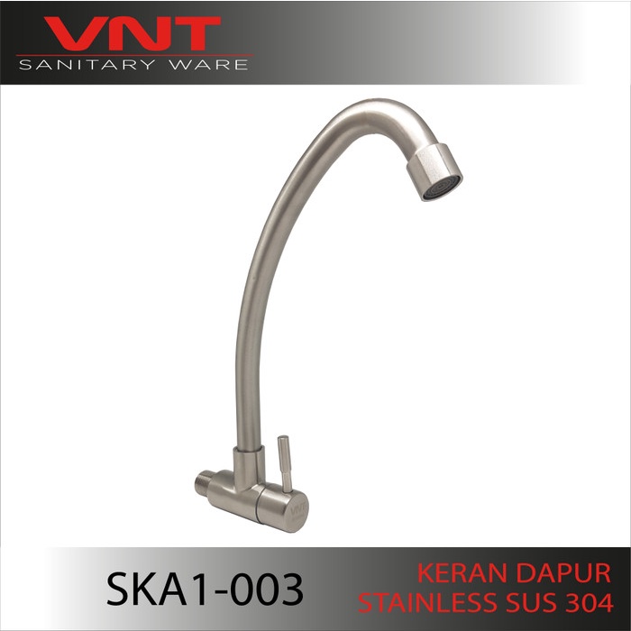 Jual VNT Keran Cuci Piring Leher Angsa SKA1-003 Stainless Kran Air Tembok Sink Dapur | Shopee ...