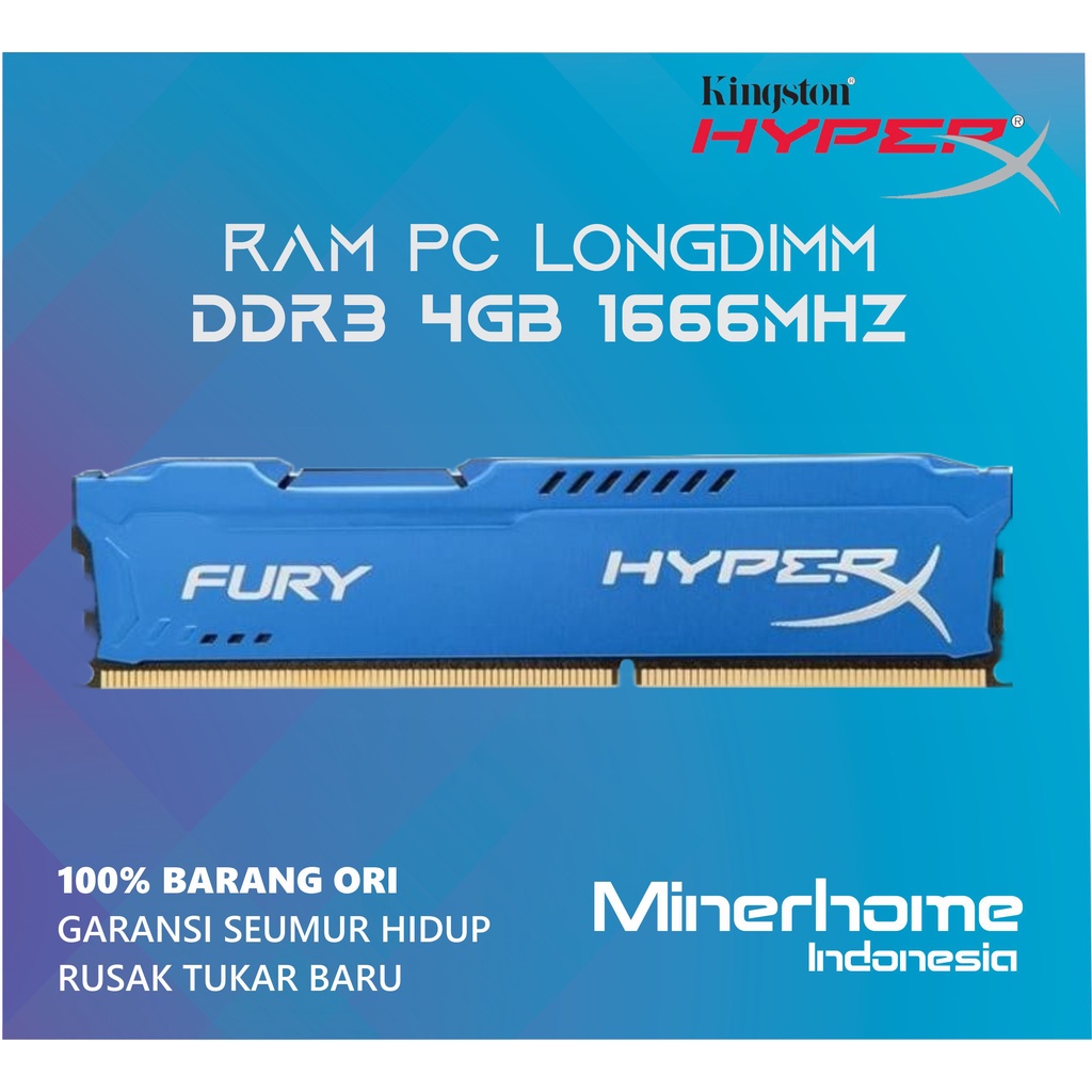 Jual Memory RAM PC Hyper X LONGDIMM DDR3 4GB PC12800 1666Mhz | Shopee Indonesia