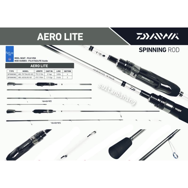 Jual Joran UL DAIWA AEROLITE 652ULX | Ultra light fishing 2 - 6lb Solid Tip | Shopee Indonesia