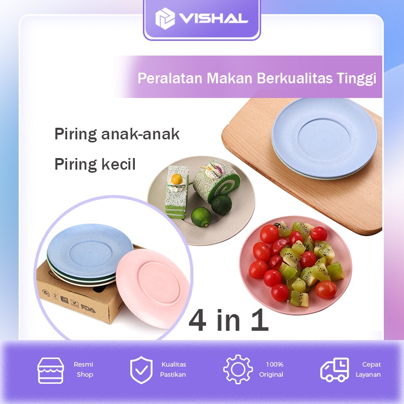 Jual VISHAL Piring Makan Set Dinner Plate Melamin Warna Warni Bahan ...