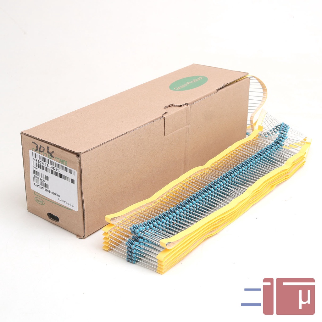 Jual x10 Resistor 30K 1/2W Metal Film 1% Taiwan Kaki Tembaga | Shopee ...