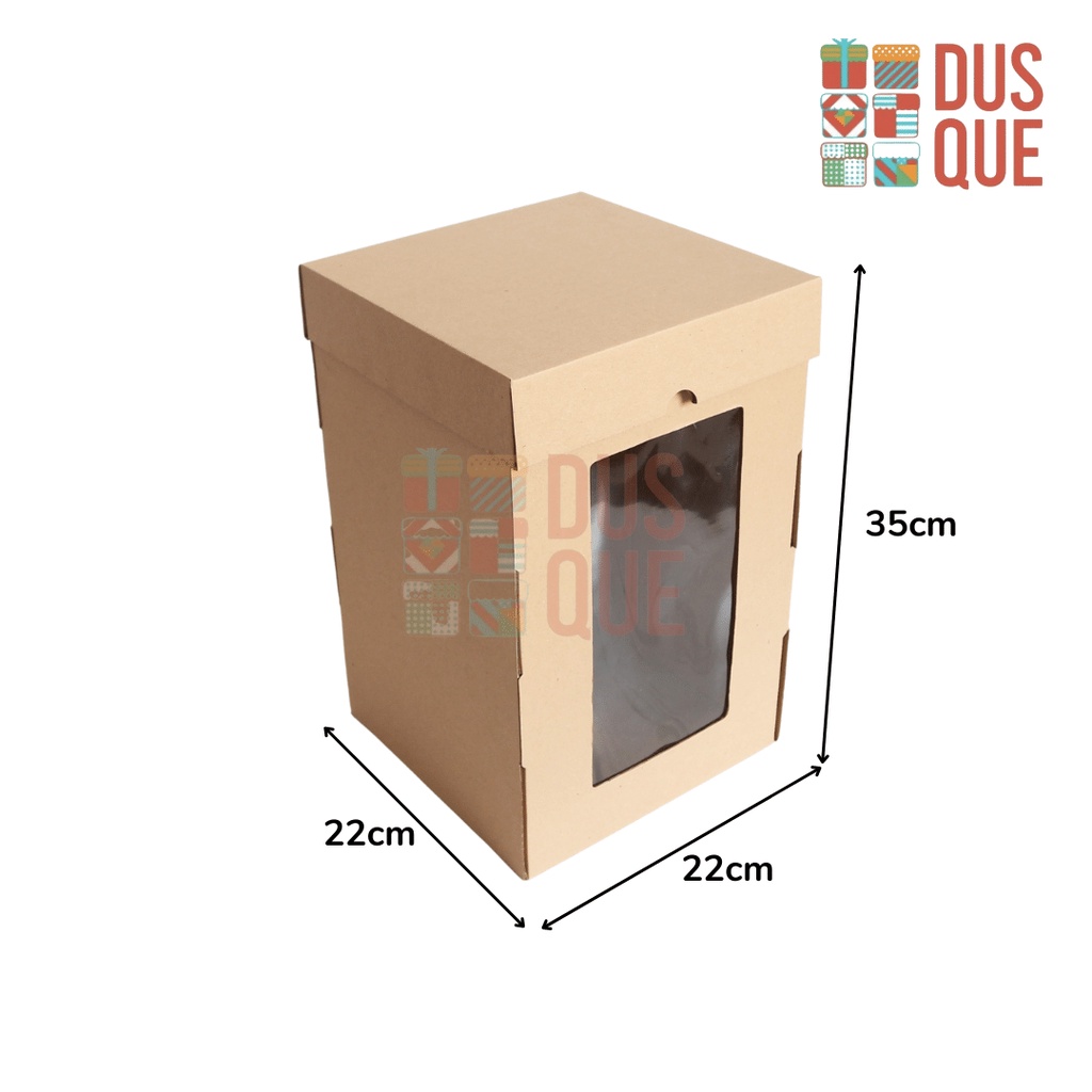 Jual ( 5Pcs ) KOTAK BOX DUS KUE 22x22x35 / TART TINGGI 22 x 22 x 35 ...