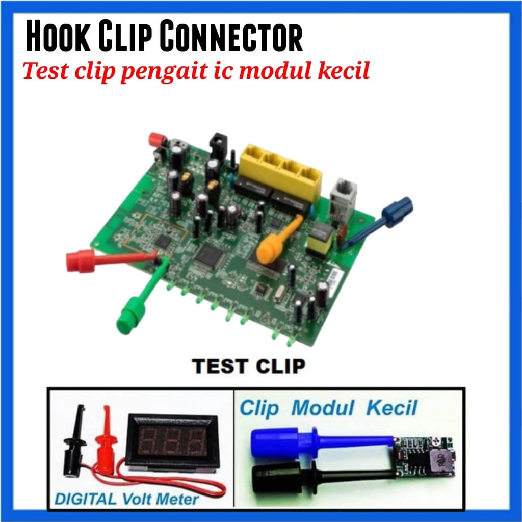 Jual Test Clip Hook Clip Connector Test Probe Clip PCB 2 Ampere- 10PC ...