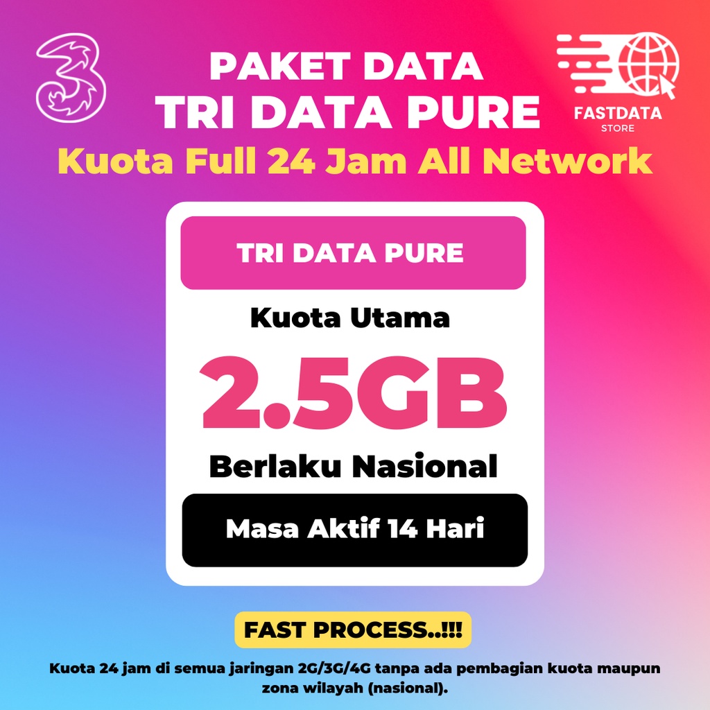 Jual PAKET DATA TRI HAPPY & UNLIMITED ALWAYS ON SUPER MURAH PROSES CEPAT | Shopee Indonesia