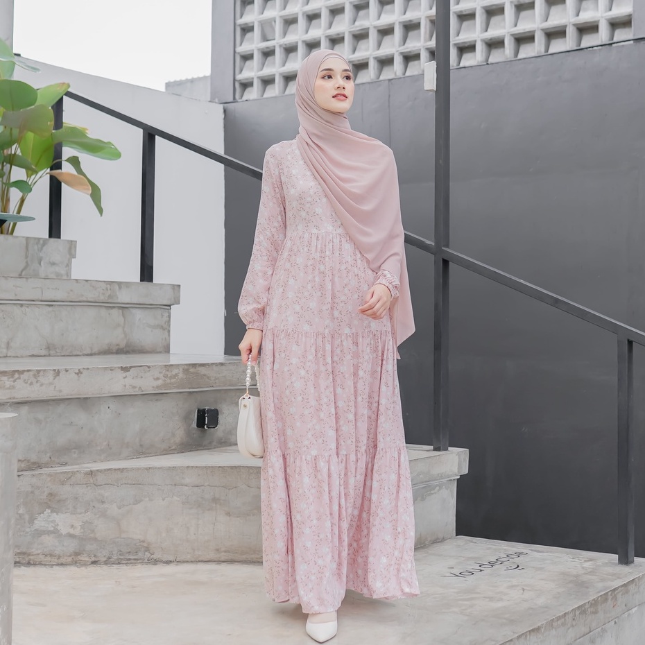 Jual Le Khari Esha Dress Bahan Rayon Viscose Gamis Homedress Busui Size S - XL | Shopee Indonesia