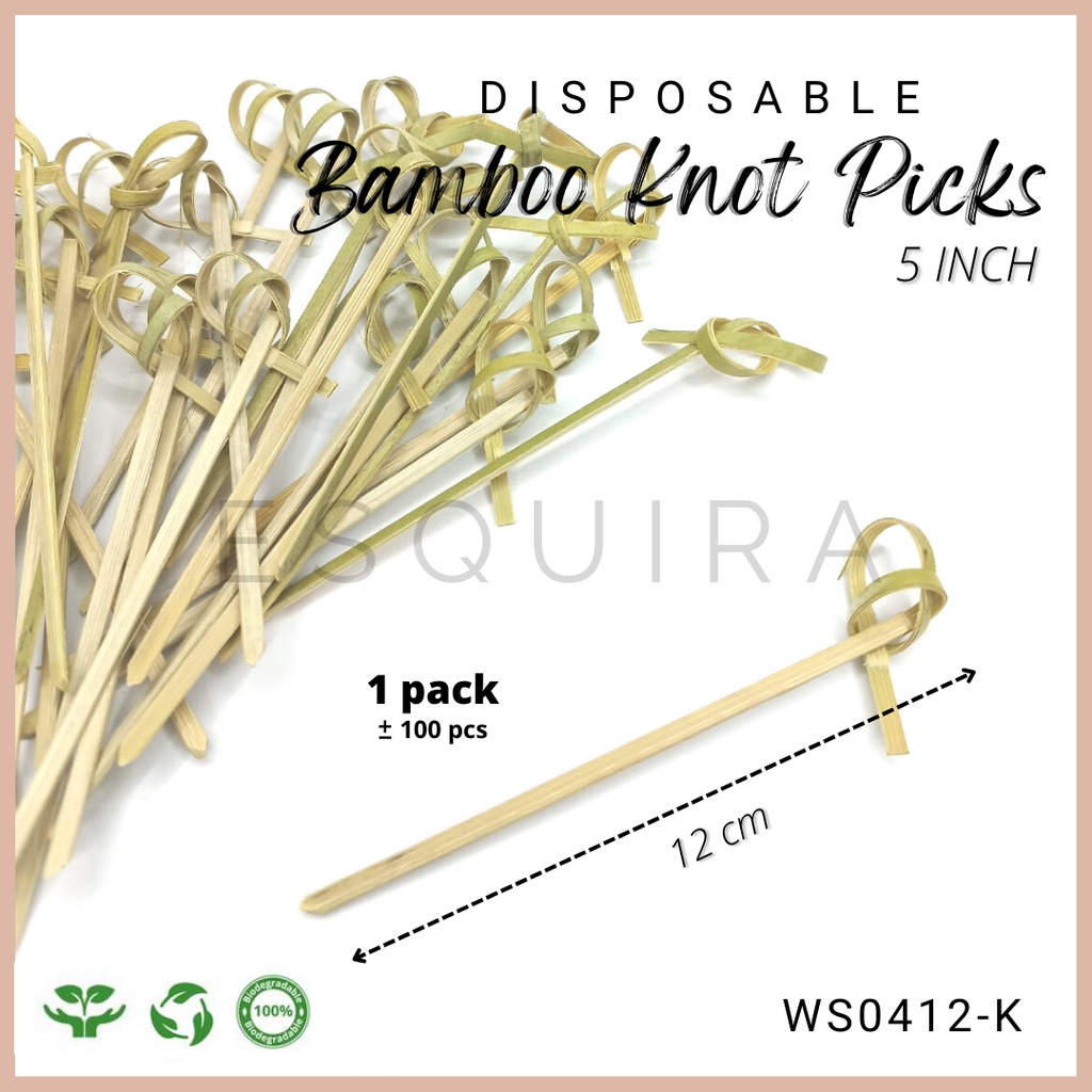 Jual Tusuk Bambu Dessert Sekali Pakai / Disposable Cocktail Bamboo Knot ...