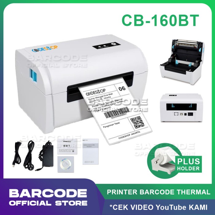 Jual Barcode Printer Barcode Thermal Codeshop Cb160 Cetak Label Resi Alamat Toped | Shopee Indonesia