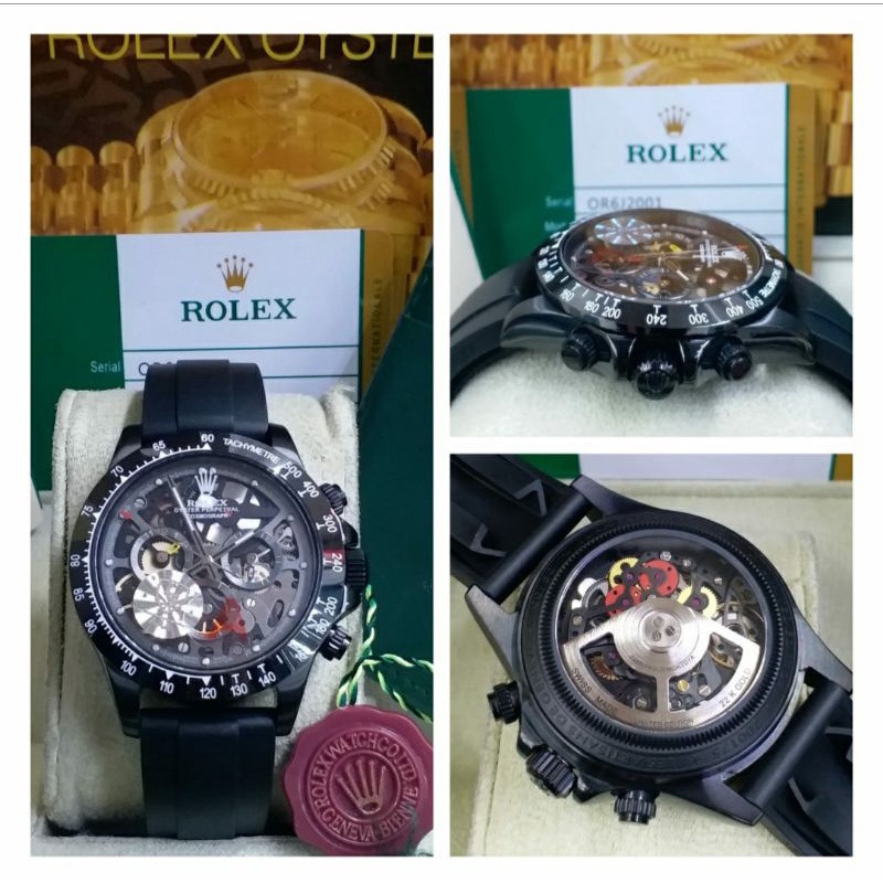 Jual Jam Pria Merek Rolex Daytona Black Juan Pablo Montoya Automatic ...