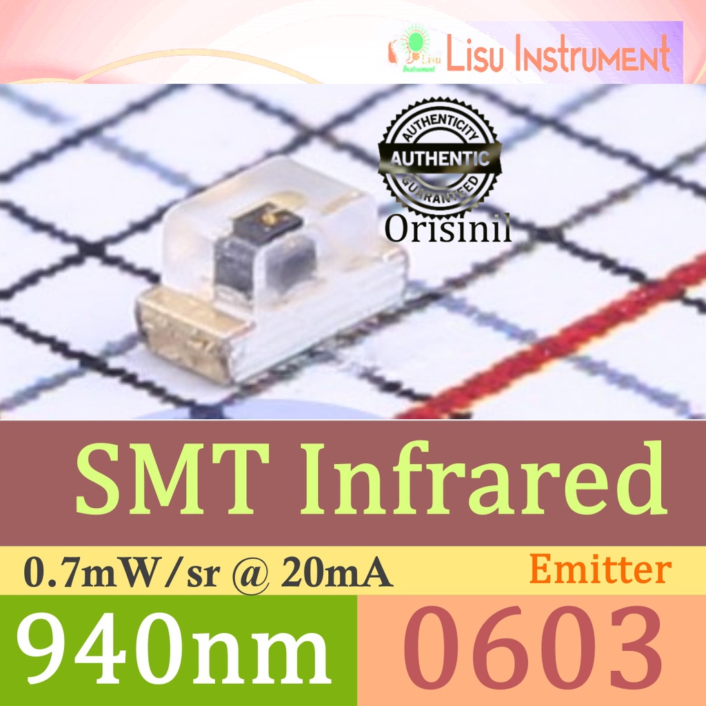 Jual 940nm Infrared Emitter 0603 1608(mm) 0.7mW/sr @ 20mA IR LED SMD ...