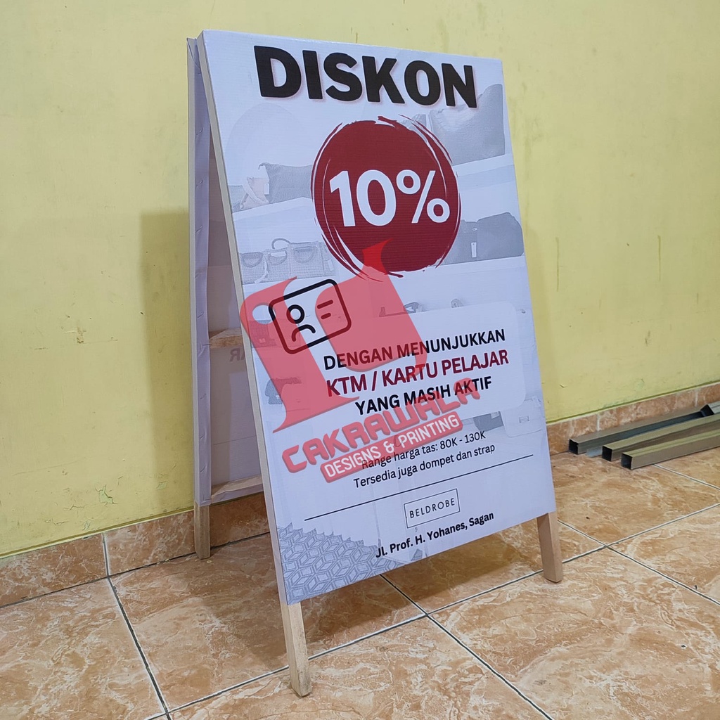 Jual STAND BANNER KAYU UKURAN 50 X 85 - SEGITIGA BANNER KAYU UNTUK ...
