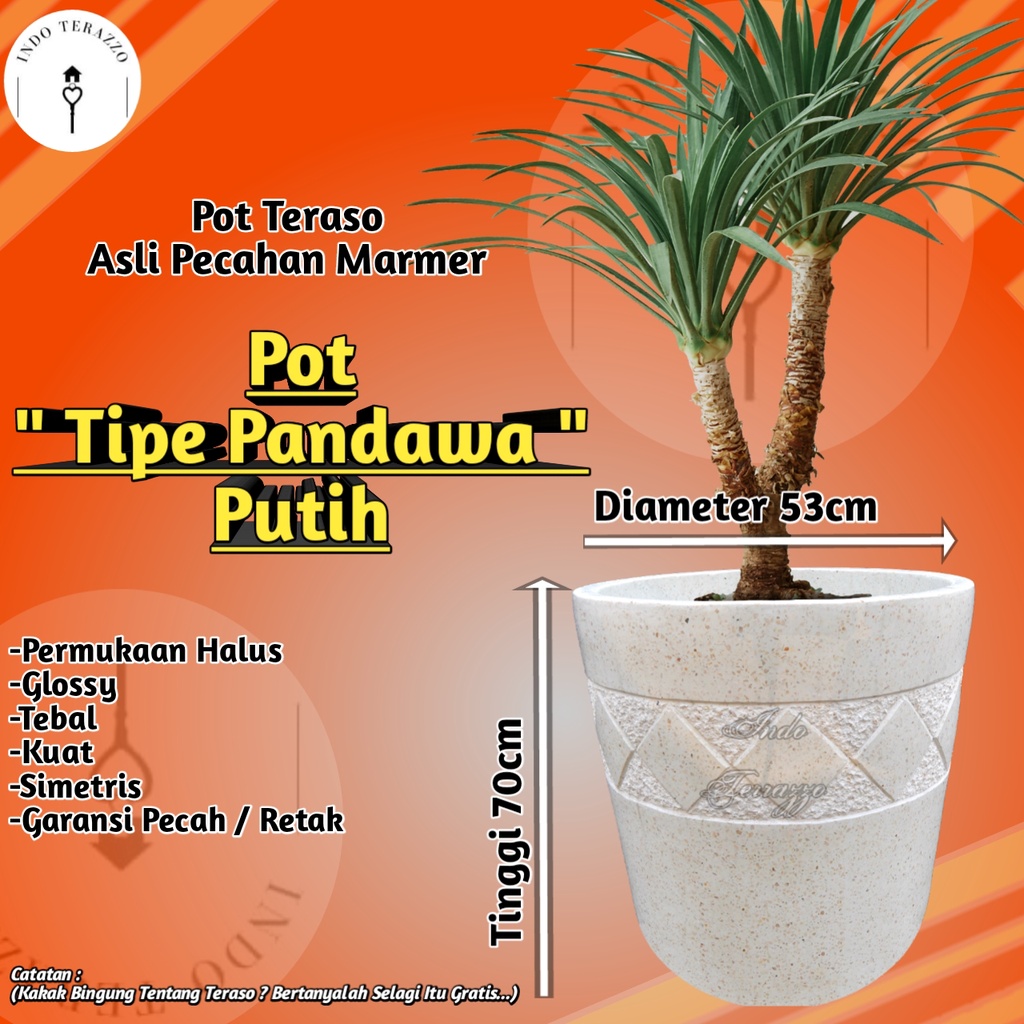 Jual INDO TERAZZO PANDAWA POT BESAR TERASO ASLI MARMER UNIK POT TANAMAN ...