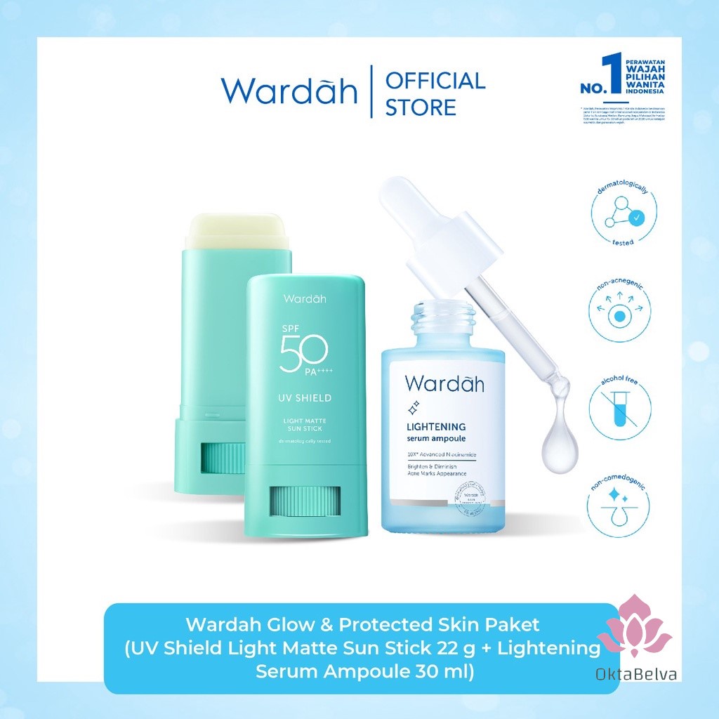 Jual Paket Wardah Glow & Protected Skin | UV Shield Light Matte Sun ...