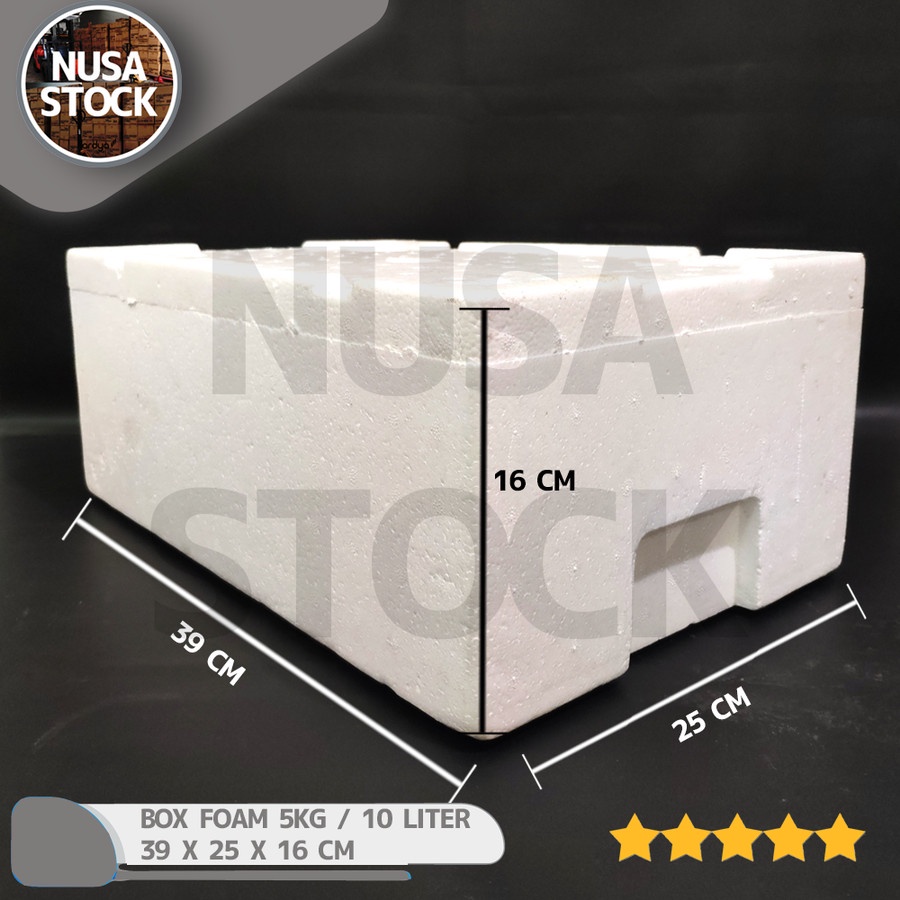 Jual BOX STYROFOAM 5 KG 10 LITER 39 X 25 X 16 CM TUNA | Shopee Indonesia