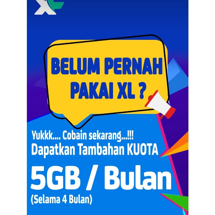 Jual KARTU PERDANA XL 5GB BONUS 365GB NEW | Shopee Indonesia