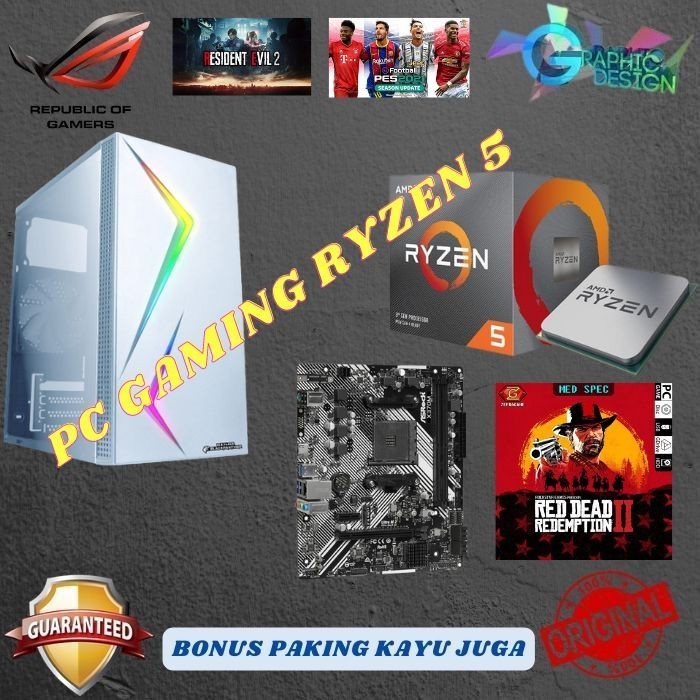 Jual PC GAMING AMD RYZEN 5 4600G SUDAH 6CORE 12THREADS FULL SET SIAP ...