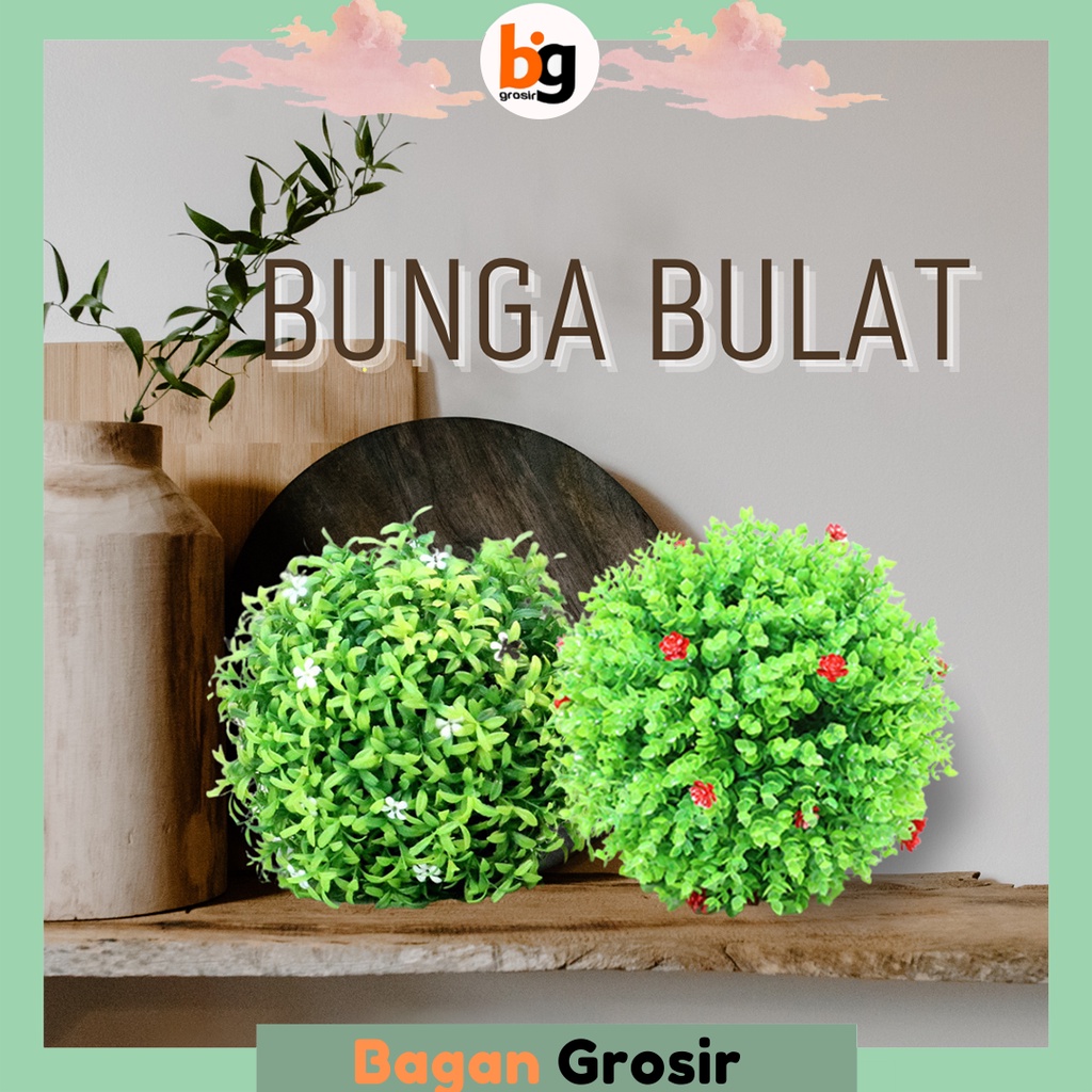 Jual Bunga Hias Bola Rumput Plastik Tanaman Hias Sintetis Dekorasi ...