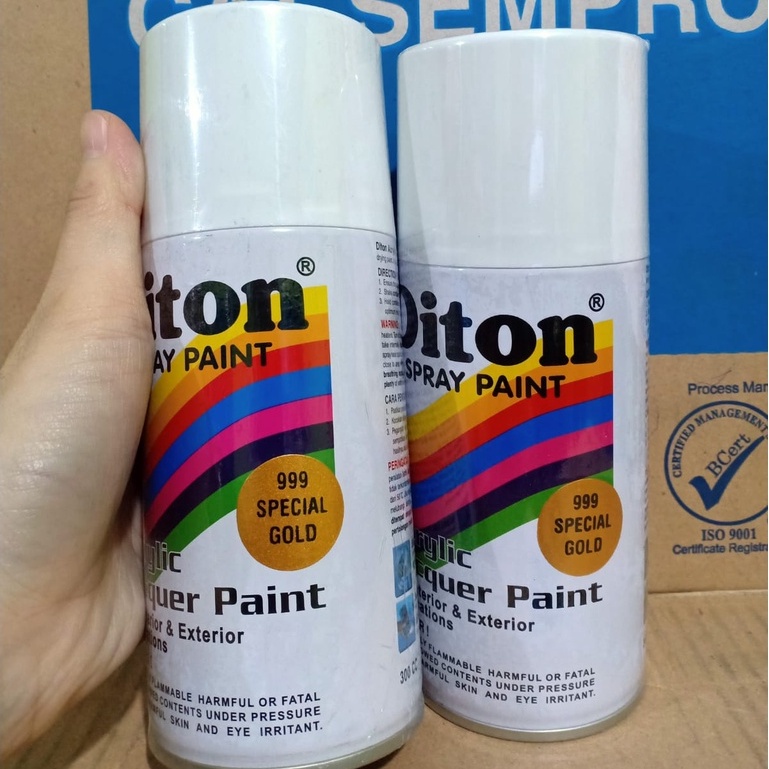 Jual Cat Semprot Diton 300cc Pilok Pilox Warna Special Gold 999* Gold ...
