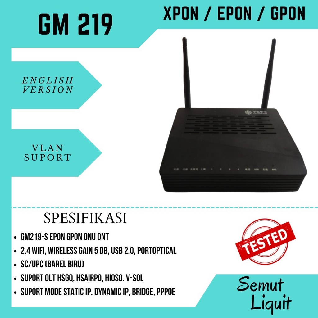 Jual ONT GM219-S XPON EPON GPON ONU + ADAPTOR, PPPOE, Static, Bridge Support All OLT | Shopee ...
