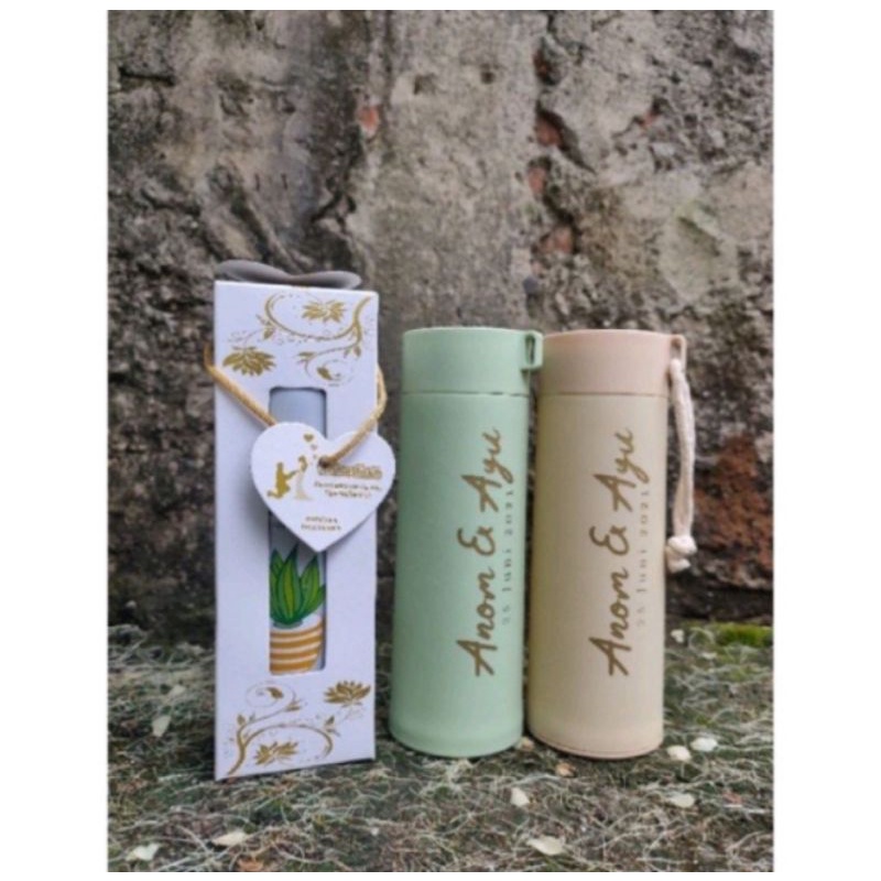 Jual Souvenir pernikahan botol minum Custom sablon nama + Kemas box ...