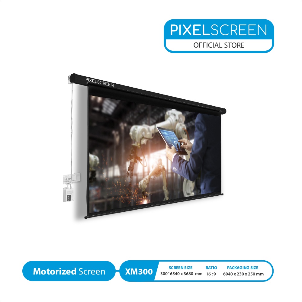 Jual Pixelscreen Screen Projector Motorized 300 inch | Shopee Indonesia