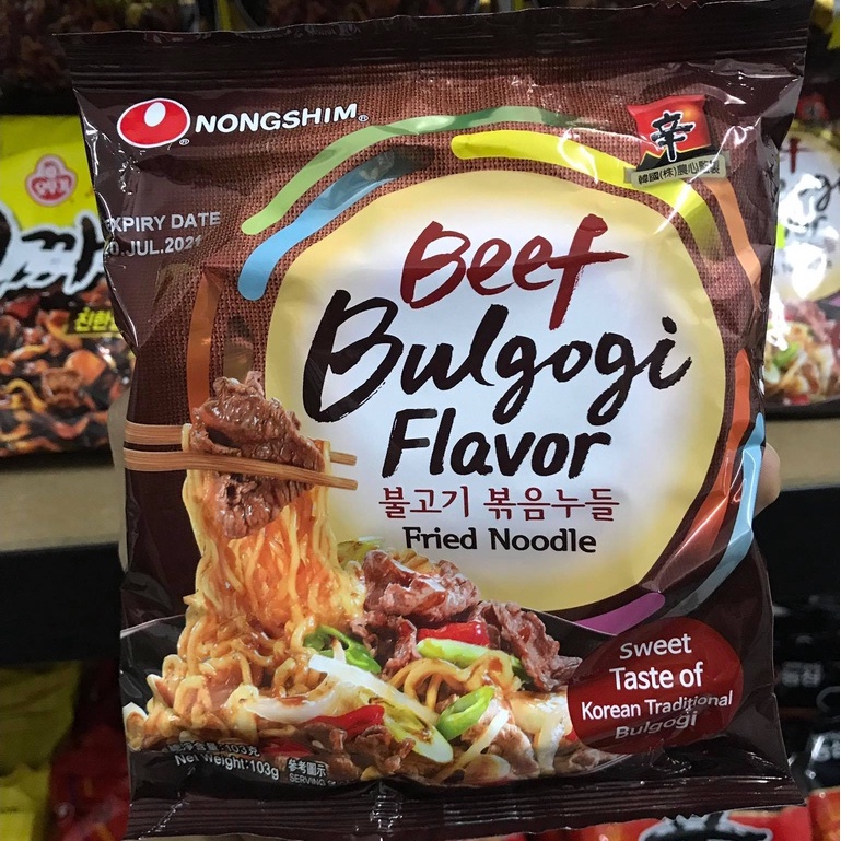 Jual NONGSHIM Instant Fried Noodle Beef Bulgogi Pack 105gr | Shopee ...