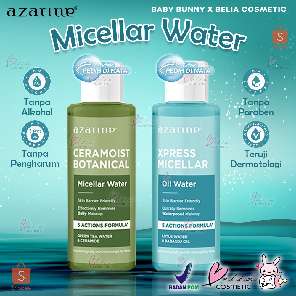Jual BELIA AZARINE Micellar Water 90 ml | Ceramoist Botanical Micellar ...