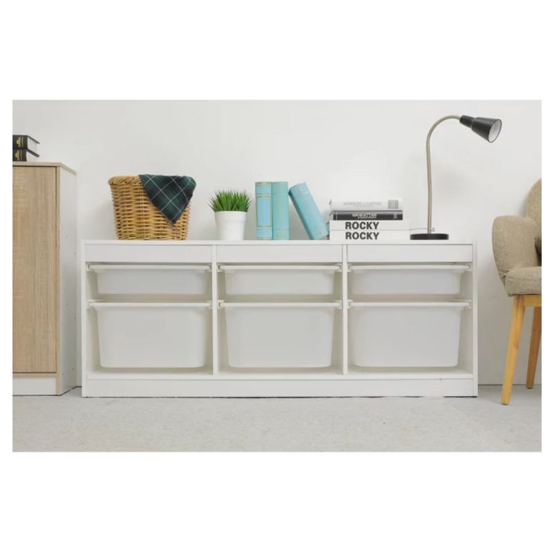 Jual Rak mainan anak dengan box storage 6 laci plastik serbaguna ...